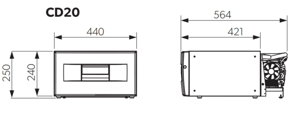 Dometic CoolMatic CD20 Frigo tiroir à compression de 20L, 8Wh