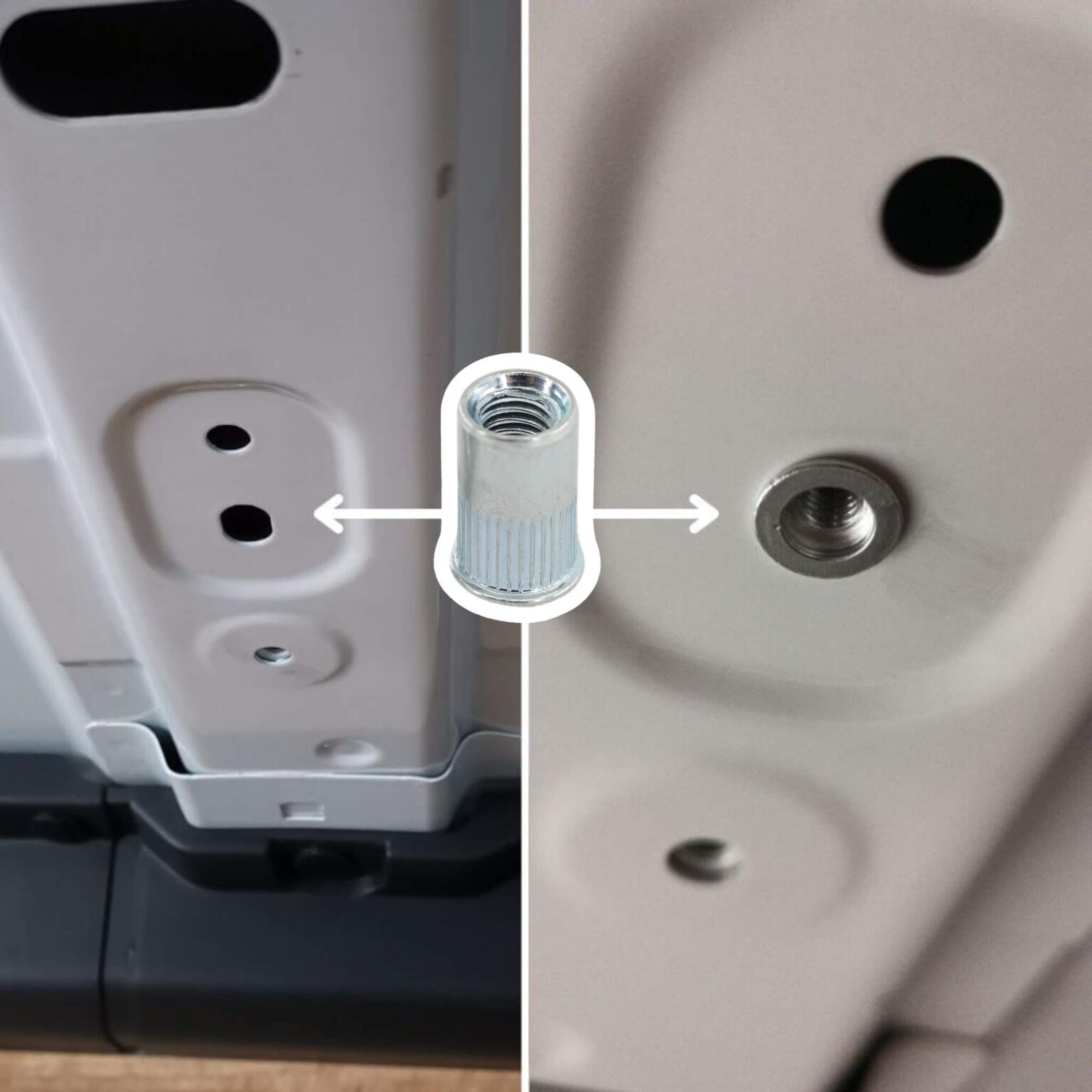 Écrou à sertir M5 inox | Fixation tôle Van et Fourgon